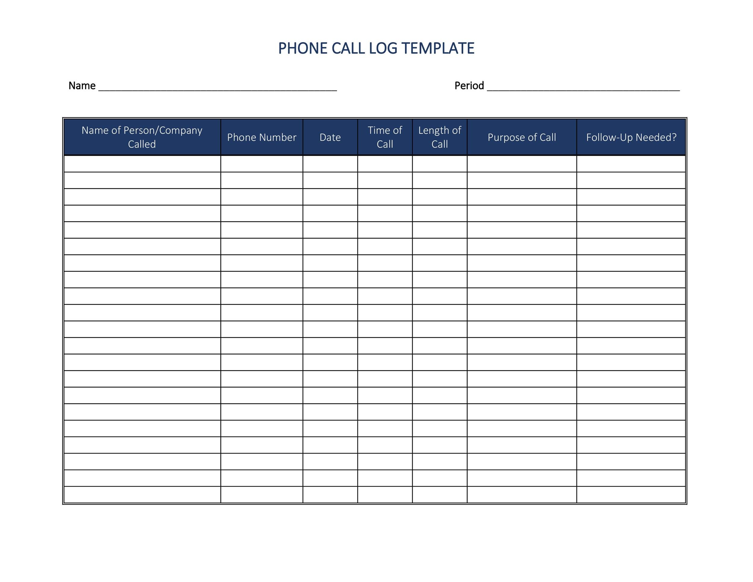 Employee Call Off Log Template Employee Call Off Log Template