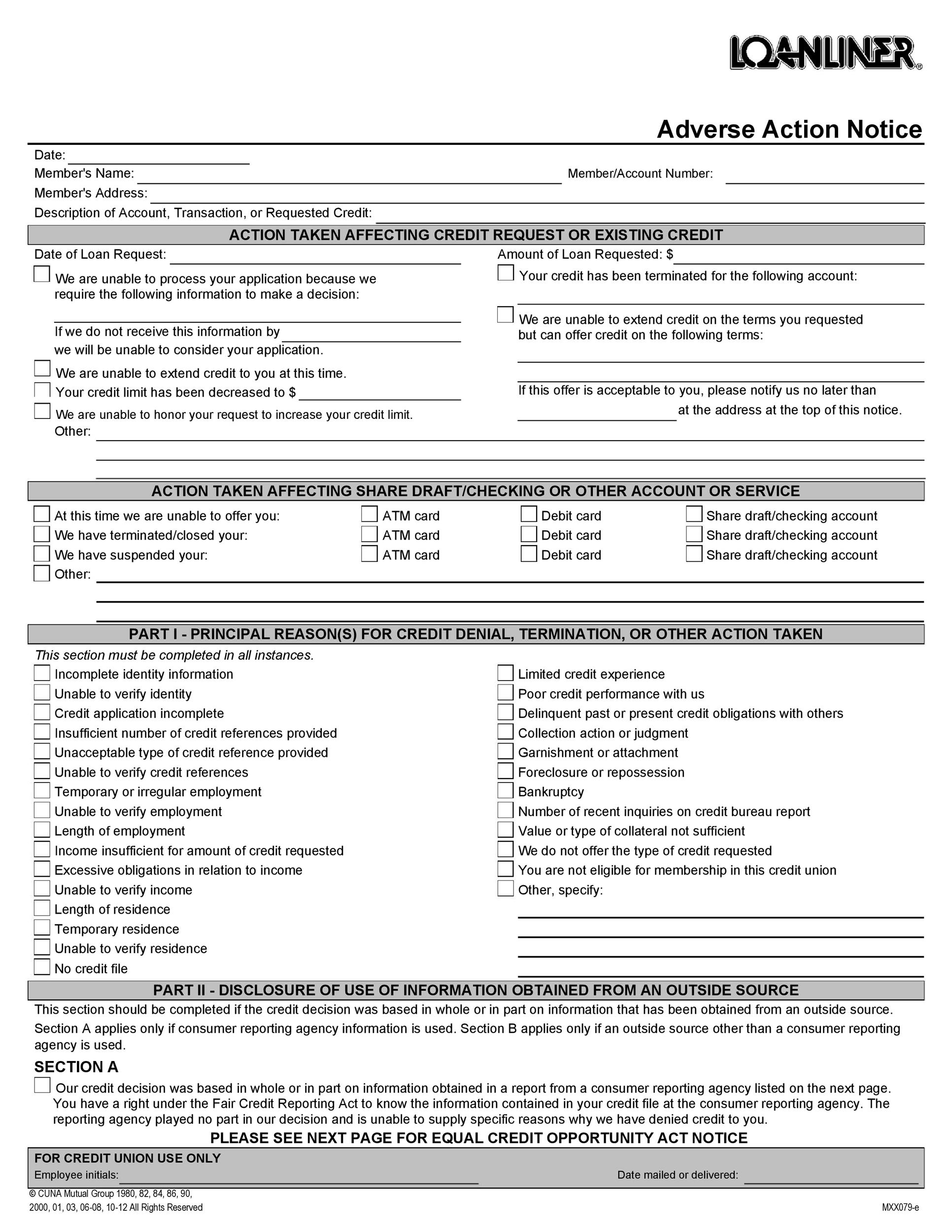 50 Free Adverse Action Notices Adverse Action Letters TemplateLab 50 Free Adverse Action Notices Adverse Action Letters TemplateLab