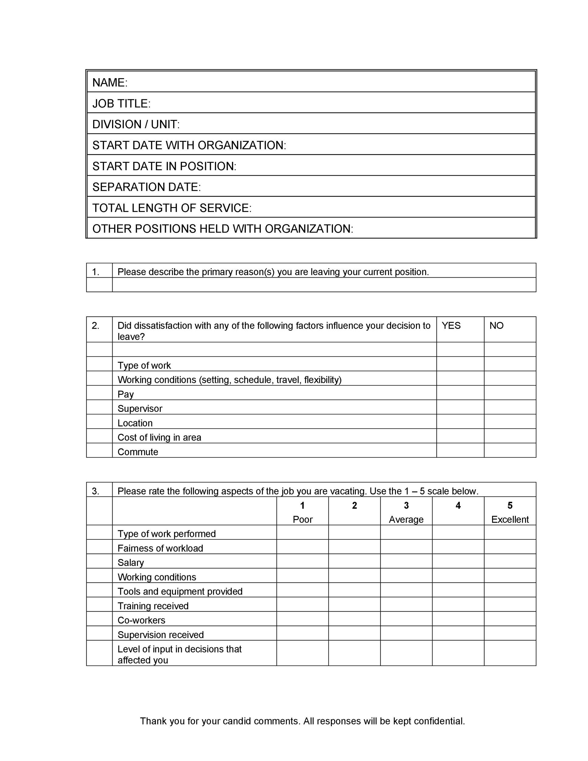 40 Best Exit Interview Templates Forms TemplateLab