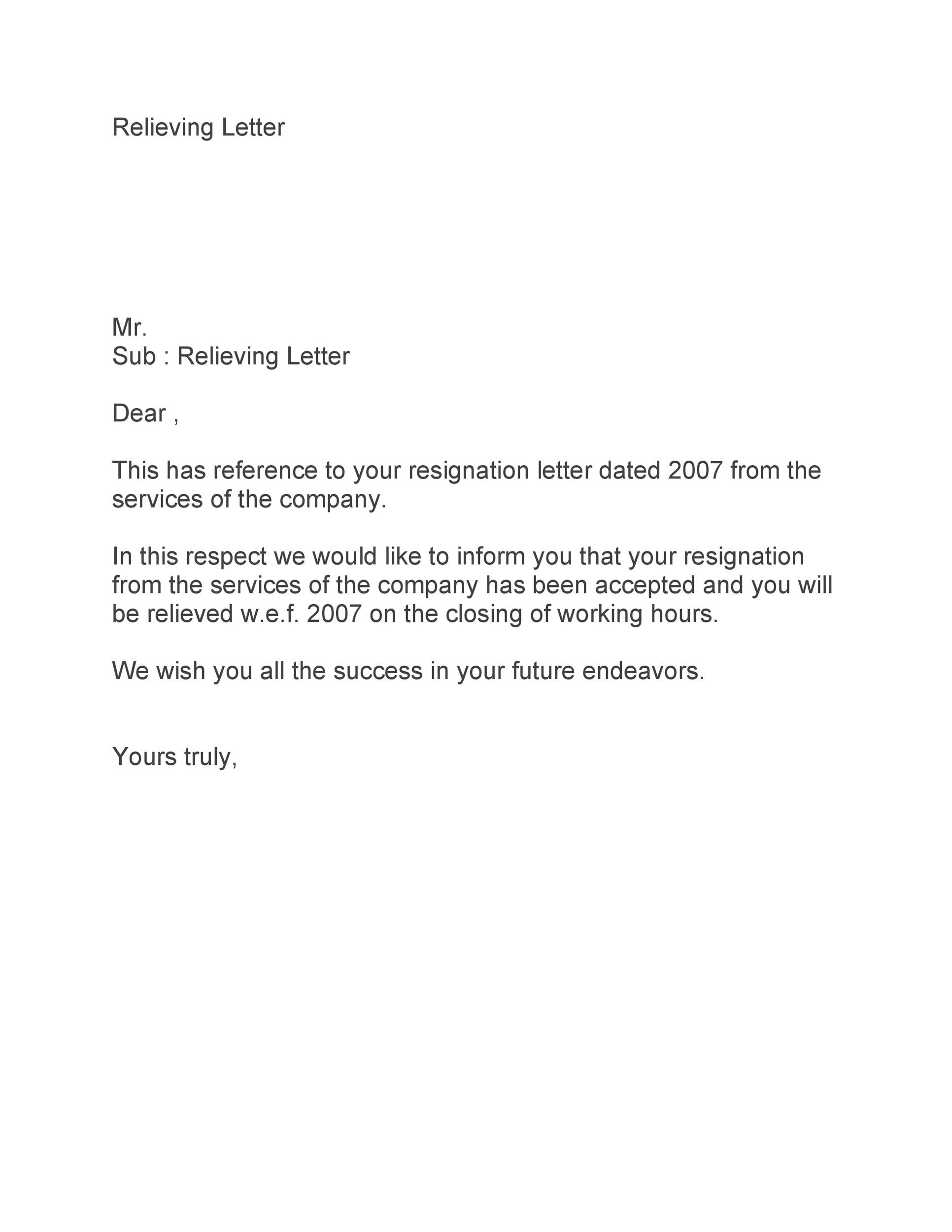 37 Professional Relieving Letters Free Templates TemplateLab 37 Professional Relieving Letters Free Templates TemplateLab