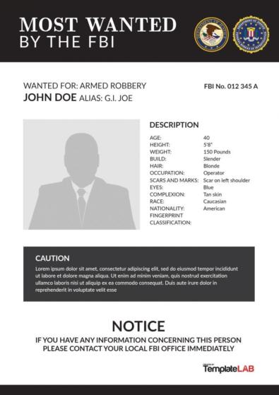 19 FREE Wanted Poster Templates (FBI and Old West)