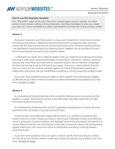 45 Biography Templates & Examples (Personal, Professional)