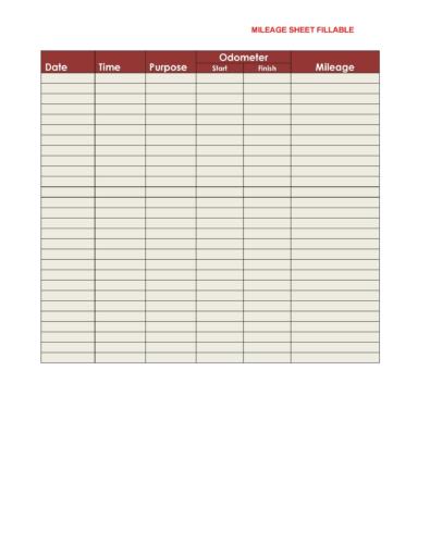 31 Printable Mileage Log Templates (Free) ᐅ TemplateLab