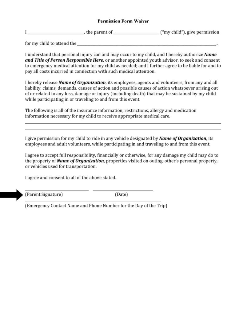 35 Permission Slip Templates & Field Trip Forms