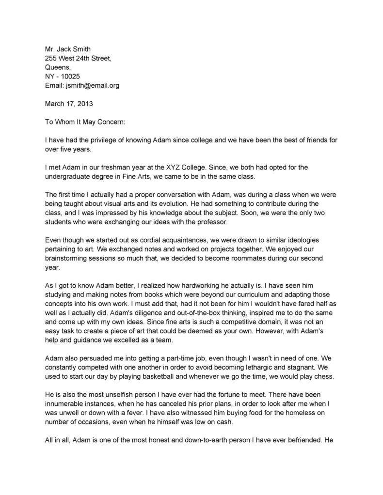 40+ Best Character Reference Letter Templates [FREE]