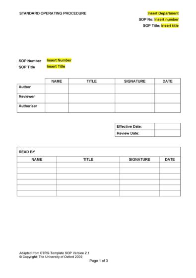 48 Best Standard Operating Procedure (SOP) Templates