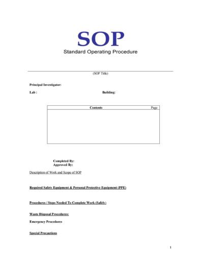 37 Best Standard Operating Procedure (SOP) Templates