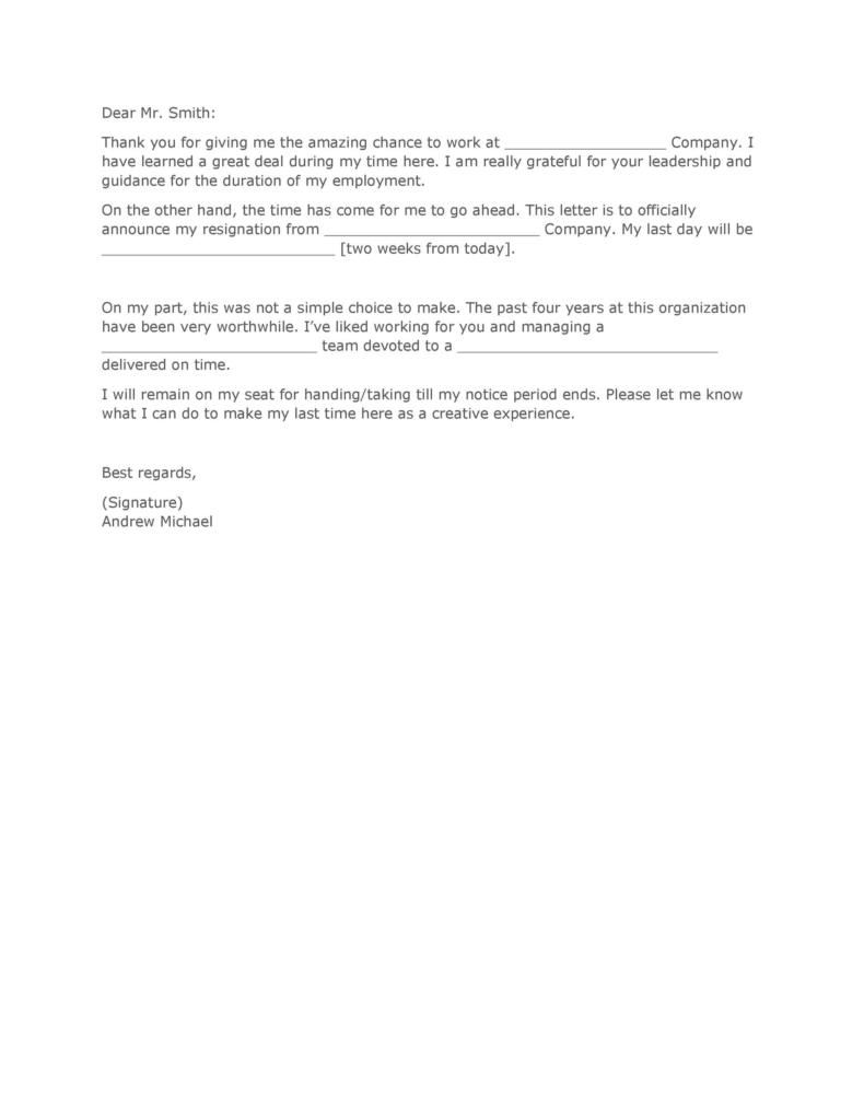 40 Two Weeks Notice Letters (& Resignation Letter Templates)