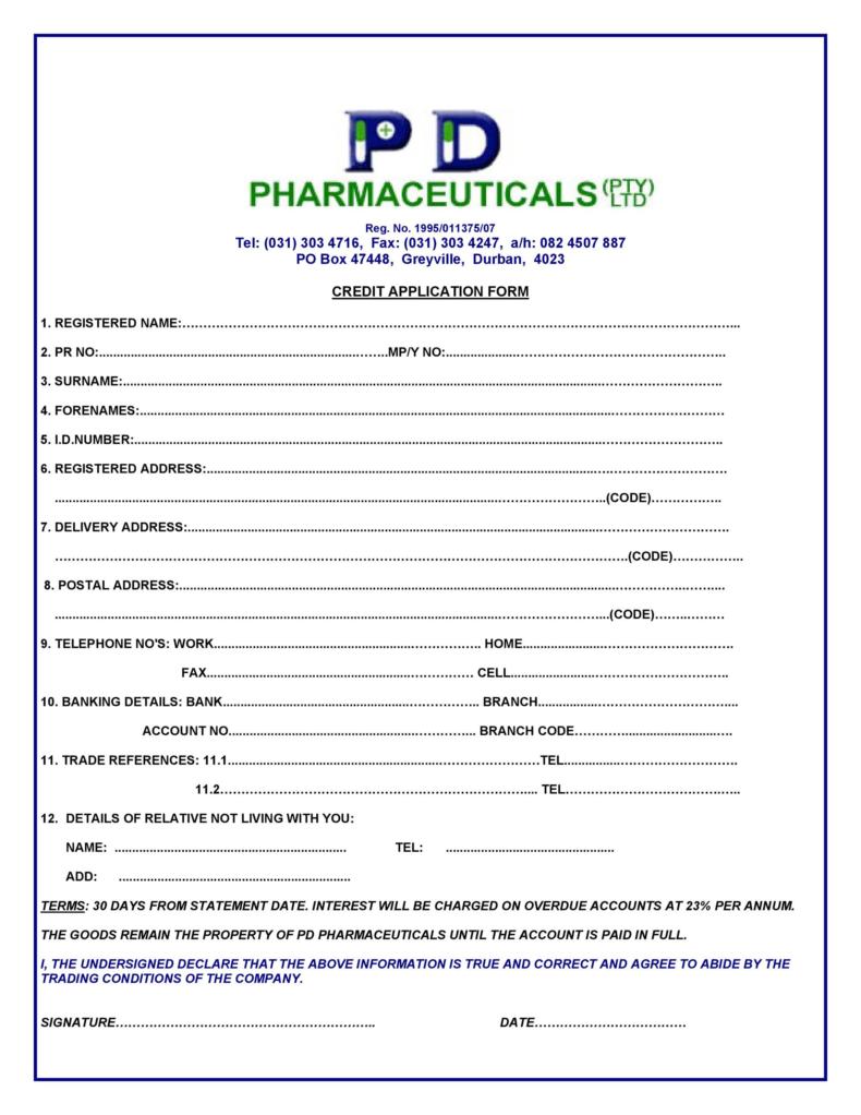 40 Free Credit Application Form Templates & Samples