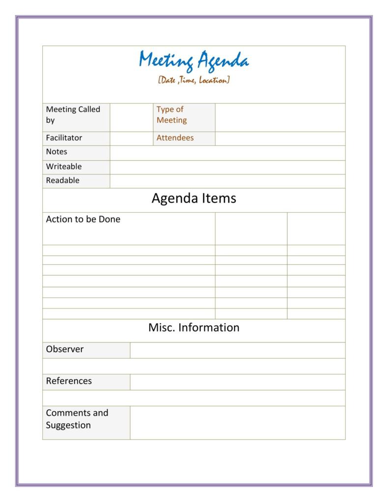 46 Effective Meeting Agenda Templates ᐅ TemplateLab