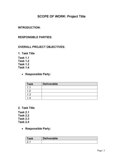 40 Ready-to-use Scope of Work Templates & Examples