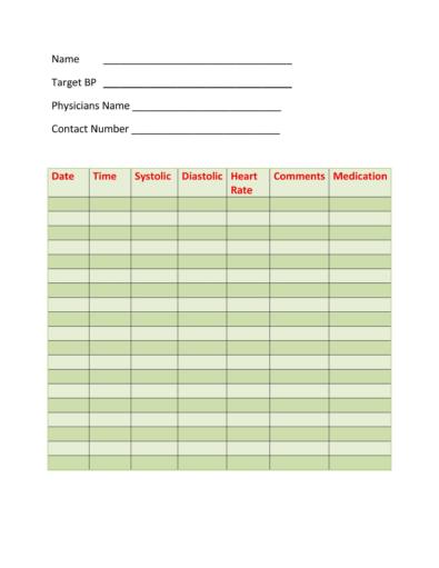 30+ Printable Blood Pressure Log Templates ᐅ TemplateLab