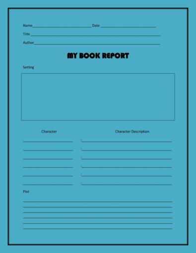 30 Book Report Templates & Reading Worksheets