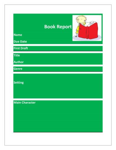 30 Book Report Templates & Reading Worksheets