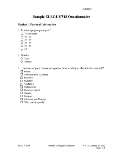 30+ Questionnaire Templates (Word) ᐅ TemplateLab