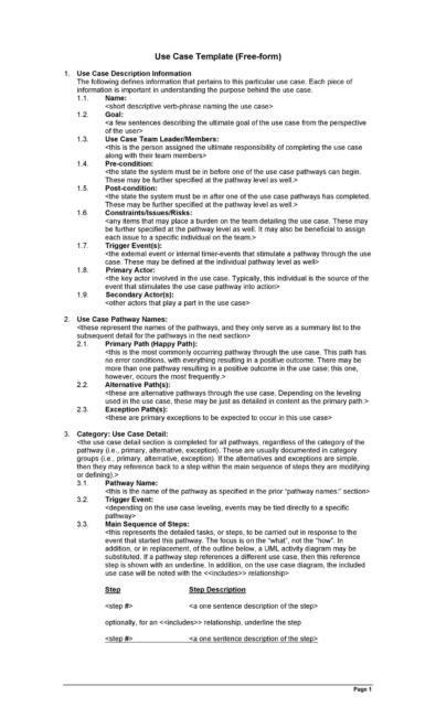 40 Use Case Templates & Examples (Word, PDF) ᐅ TemplateLab