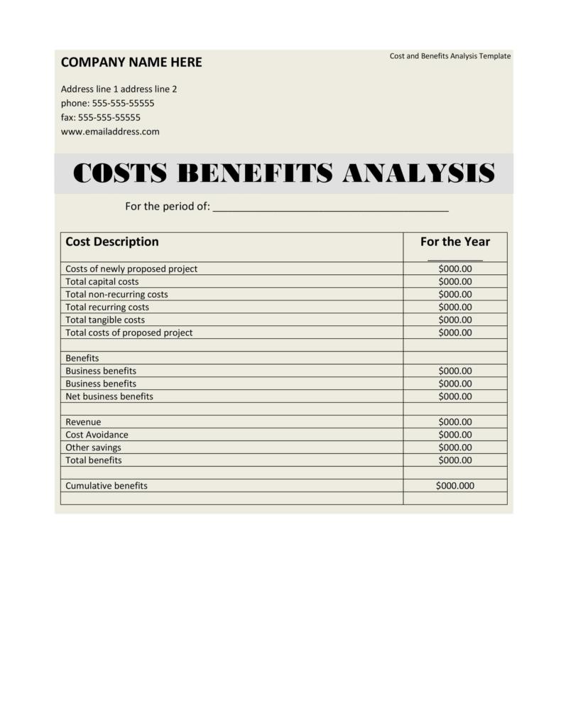 40+ Cost Benefit Analysis Templates & Examples! ᐅ TemplateLab