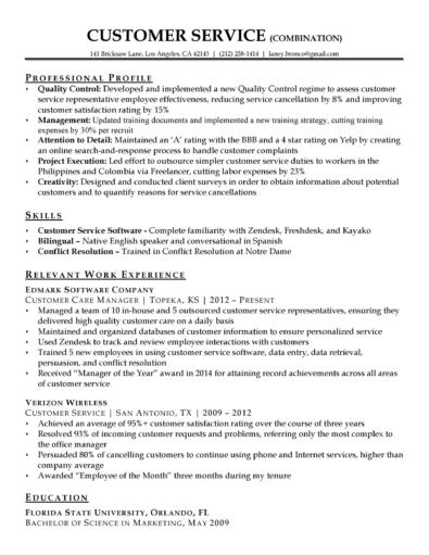 30+ Customer Service Resume Examples ᐅ TemplateLab