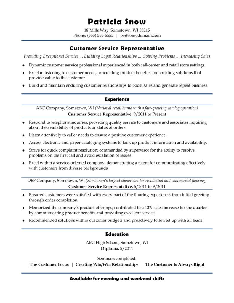 30+ Customer Service Resume Examples ᐅ TemplateLab