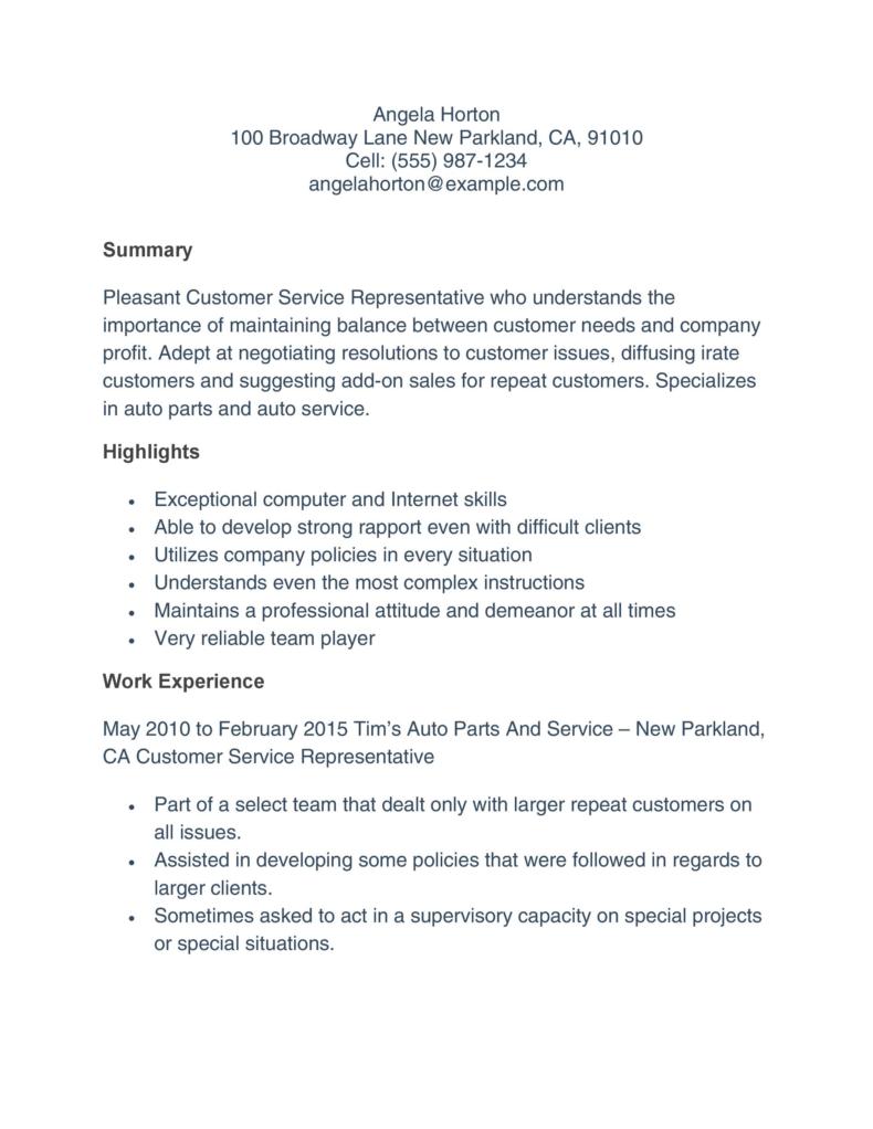 30+ Customer Service Resume Examples ᐅ TemplateLab