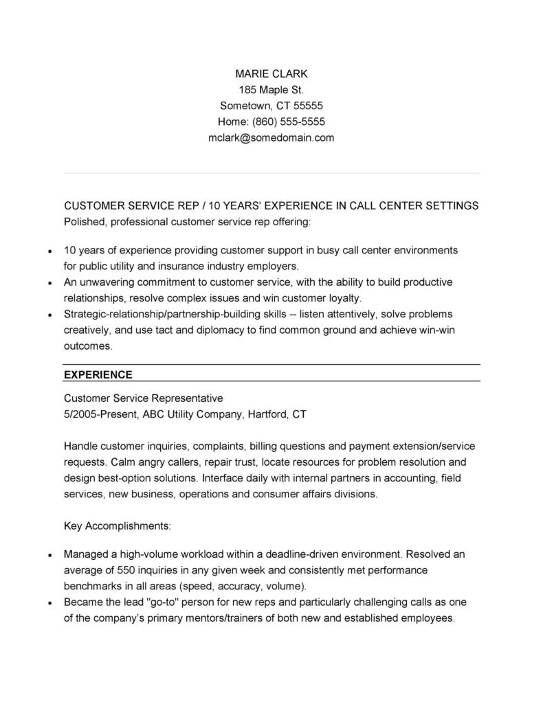 30+ Customer Service Resume Examples ᐅ TemplateLab