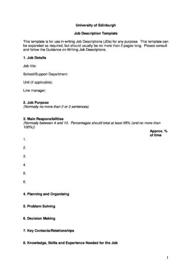 48 Free Job Description Templates & Examples [Word, PDF]