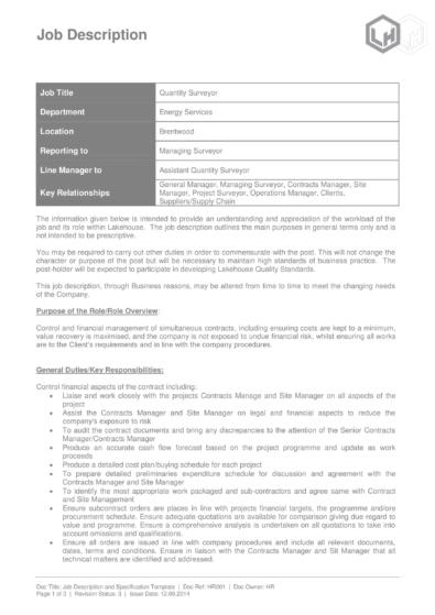 48 Free Job Description Templates & Examples [Word, PDF]