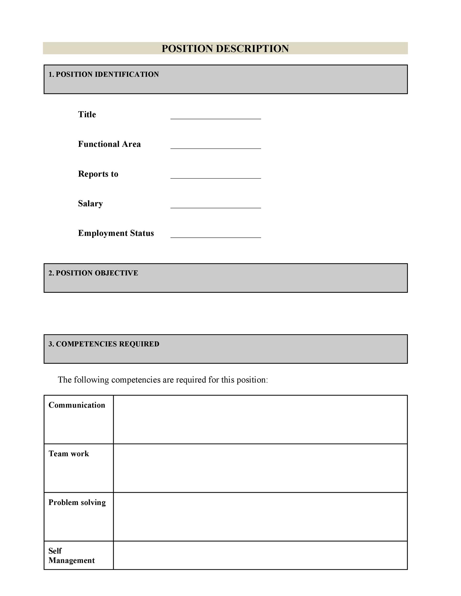 Simple Job Description Template Simple Job Description Template