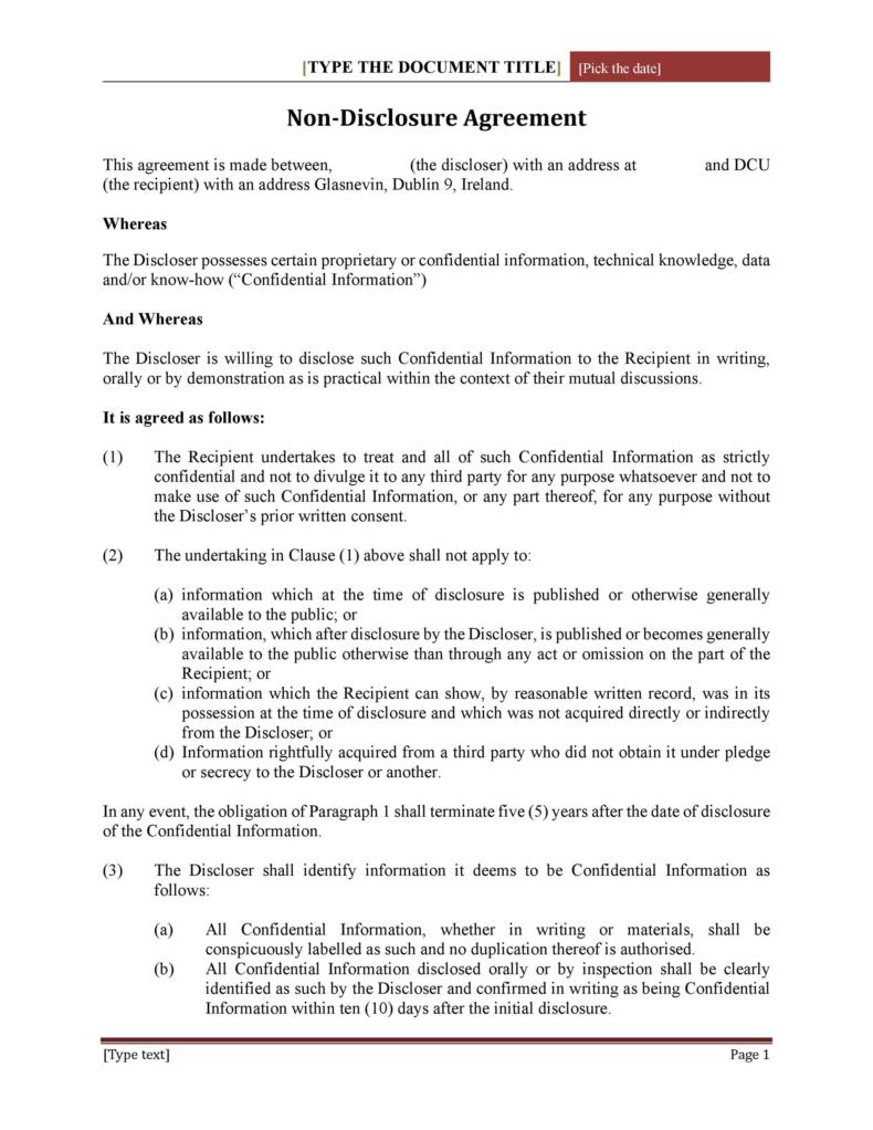 44 Non Disclosure Agreement Templates [NDA Forms]