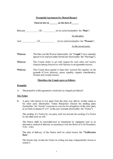 30+ Simple Prenuptial Agreement Templates [Prenup Examples]
