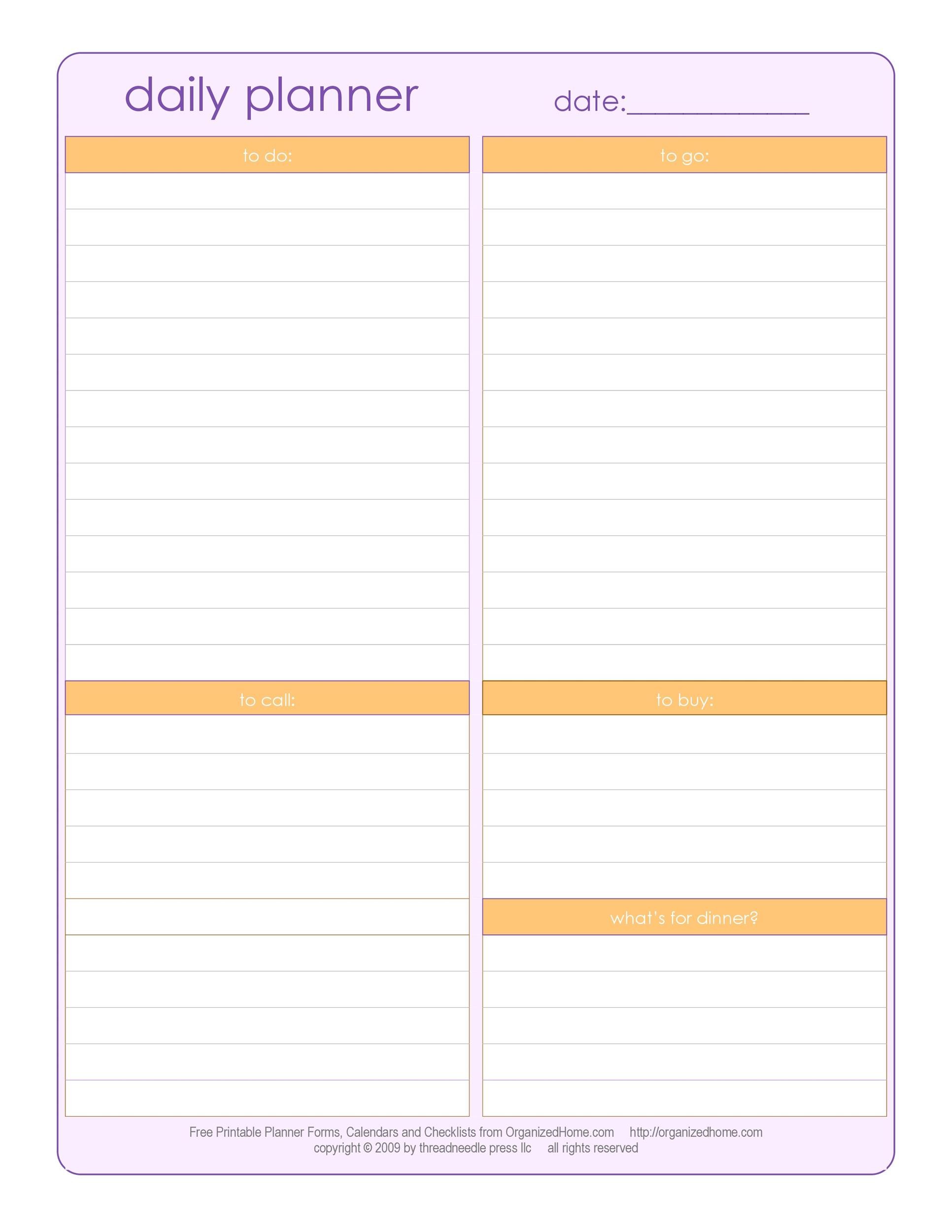 Printable Daily Planner Template Word - Printable Templates Printable Daily Planner Template Word - Printable Templates