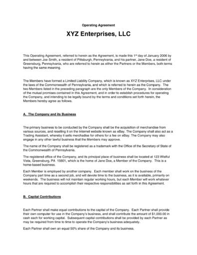30 Professional LLC Operating Agreement Templates ᐅ TemplateLab