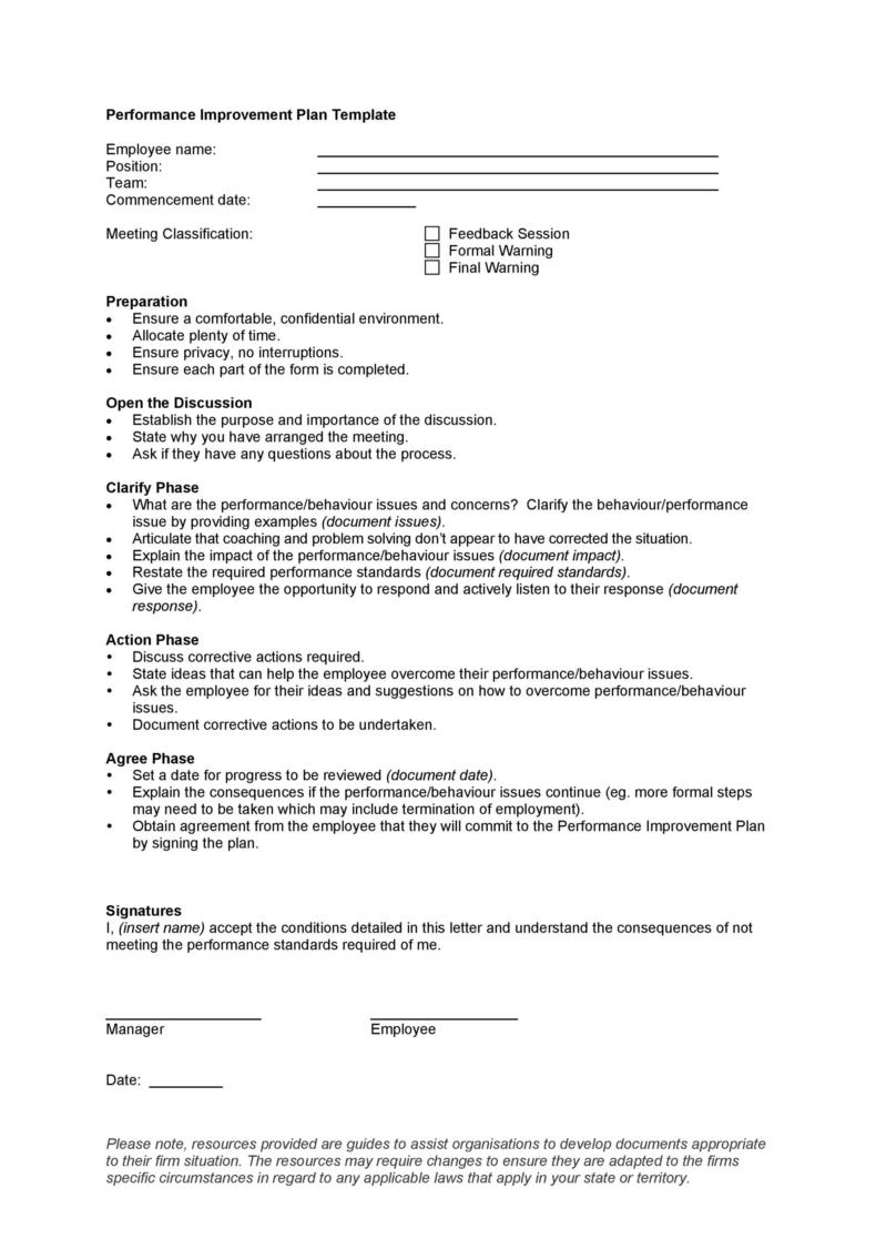 40+ Performance Improvement Plan Templates & Examples