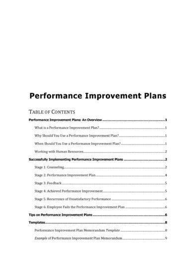 40+ Performance Improvement Plan Templates & Examples