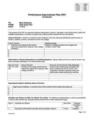 40+ Performance Improvement Plan Templates & Examples