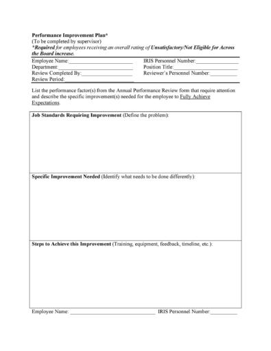 40+ Performance Improvement Plan Templates & Examples