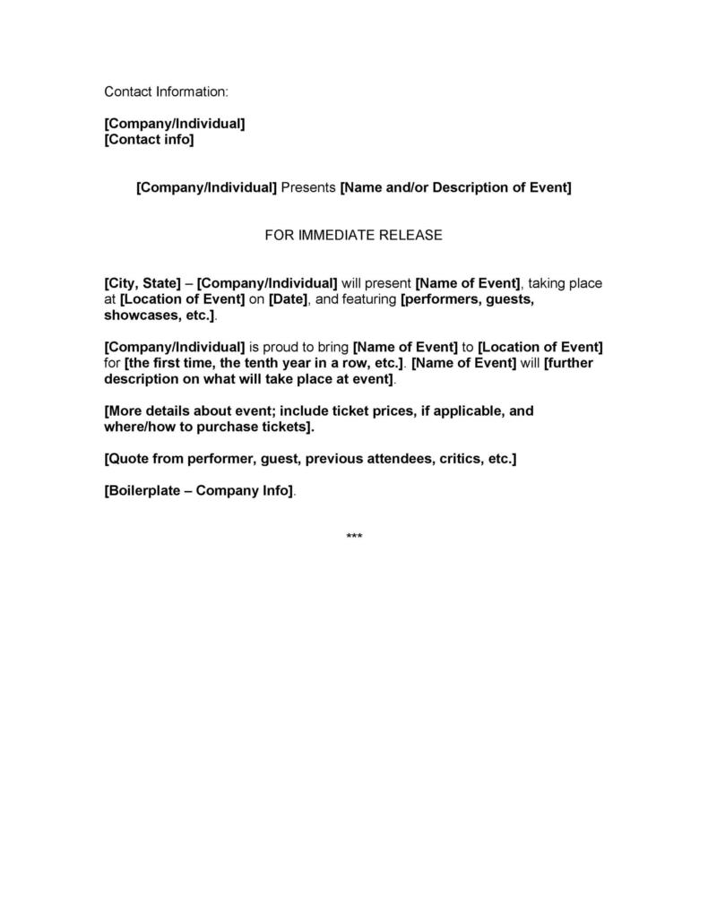 46 Press Release Format Templates, Examples & Samples ᐅ TemplateLab