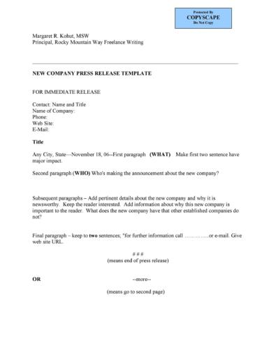46 Press Release Format Templates, Examples & Samples ᐅ TemplateLab