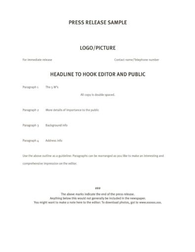 46 Press Release Format Templates, Examples & Samples ᐅ TemplateLab
