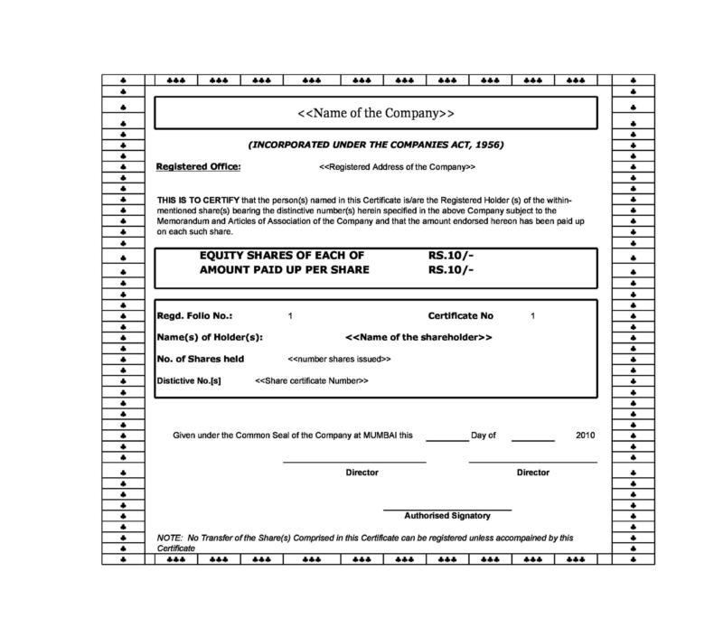 40+ Free Stock Certificate Templates (Word, PDF) ᐅ TemplateLab