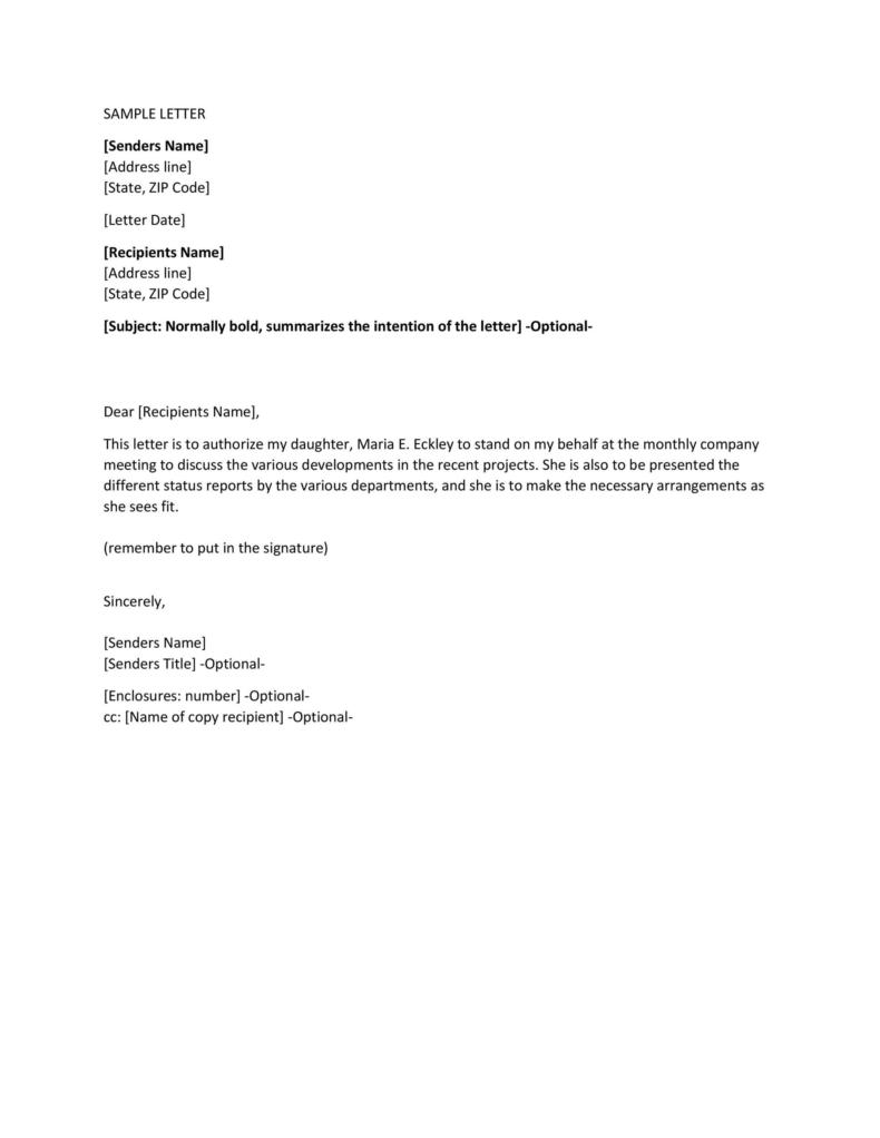46 Authorization Letter Samples & Templates ᐅ TemplateLab