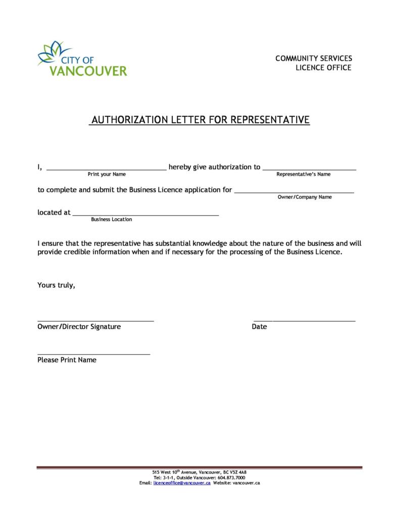 46 Authorization Letter Samples & Templates ᐅ TemplateLab