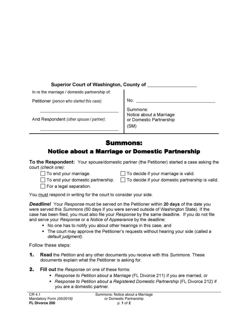 40 Free Divorce Papers (Printable) ᐅ TemplateLab