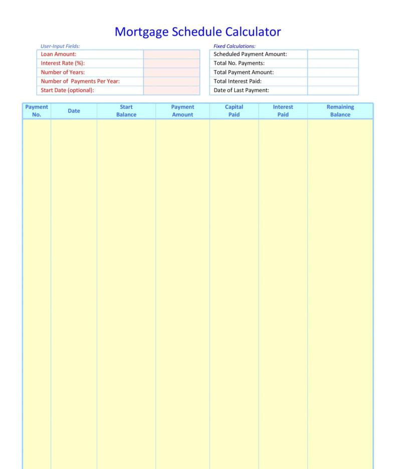 28 Tables to Calculate Loan Amortization Schedule (Excel) ᐅ TemplateLab