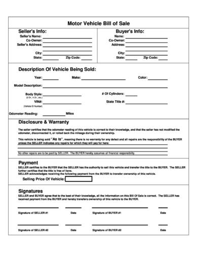 45+ Printable Bill of Sale Templates [Free] (Word, PDF)
