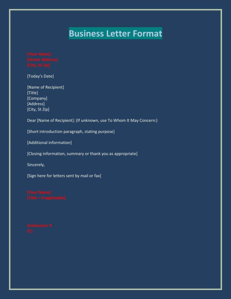 35 Formal / Business Letter Format Templates & Examples ᐅ TemplateLab
