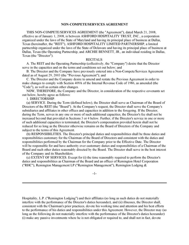 39 Standard Non-Compete Agreement Templates ᐅ TemplateLab