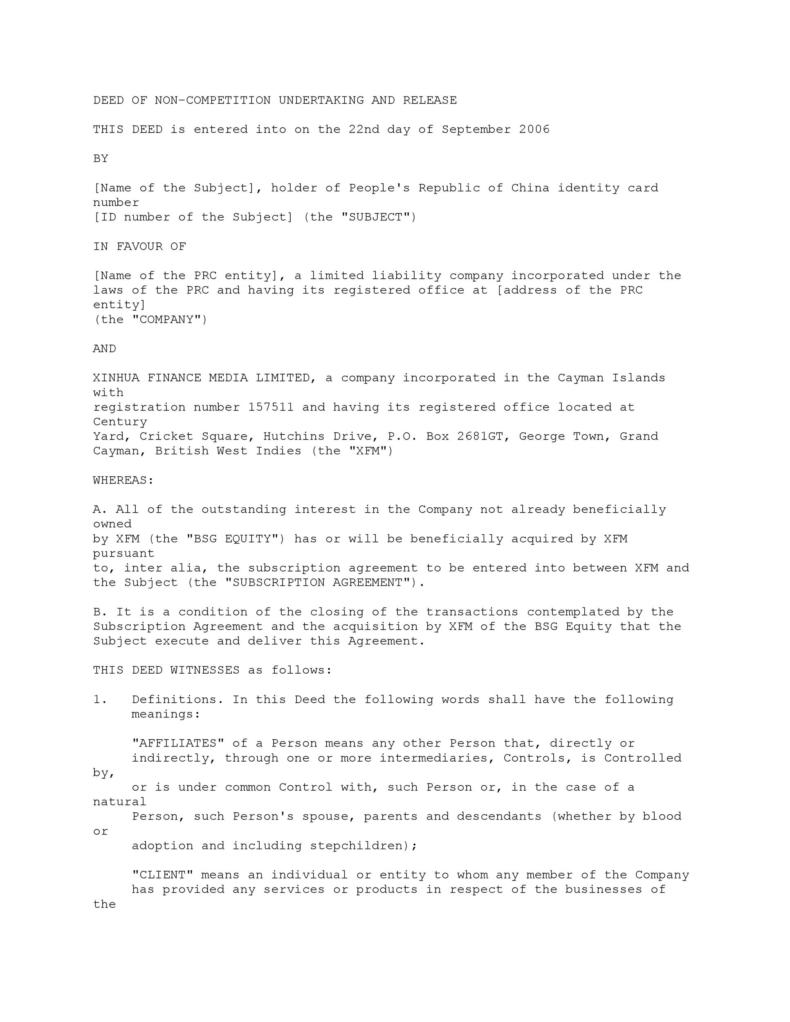 39 Standard Non-Compete Agreement Templates ᐅ TemplateLab