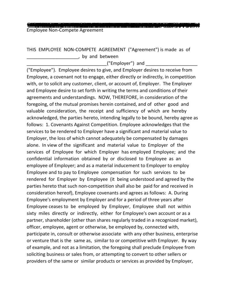 39 Standard Non-Compete Agreement Templates ᐅ TemplateLab