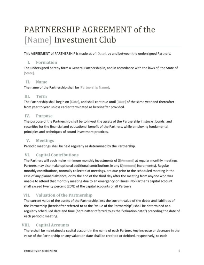 40+ FREE Partnership Agreement Templates (Business, General)